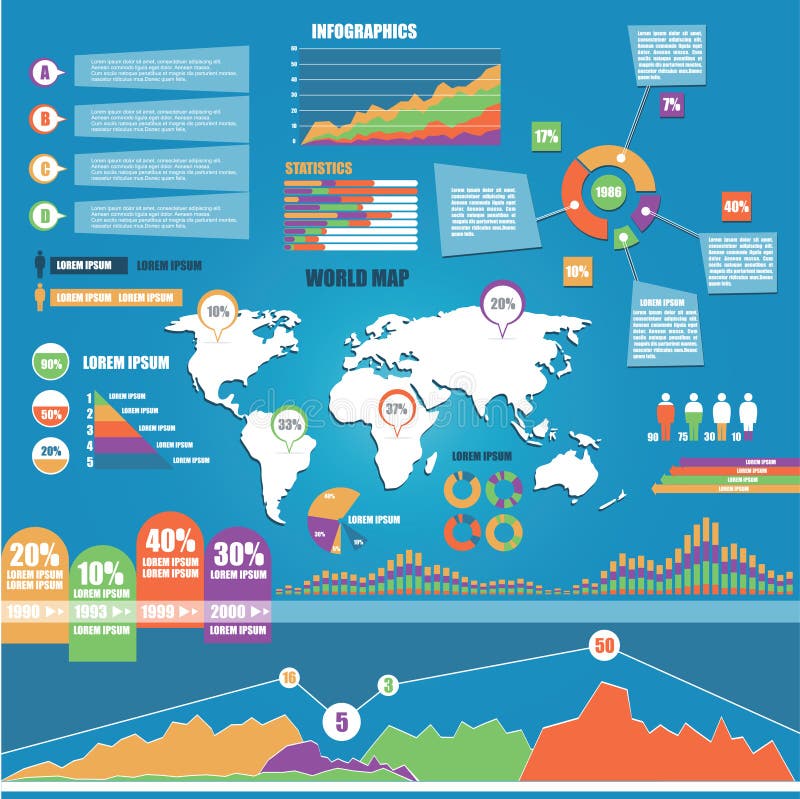 Set of Infographic Elements. Stock Vector - Illustration of diagram ...