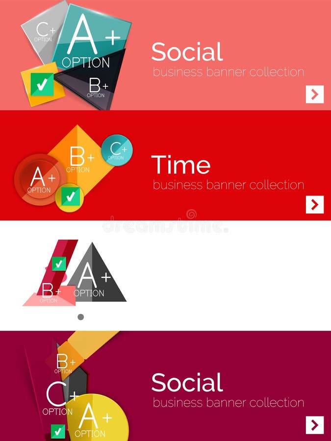 Set of Infographic Flat Design Banners with Stock Vector - Illustration ...