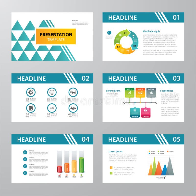 Set of Infographic Presentation Template Flat Design Stock Vector ...