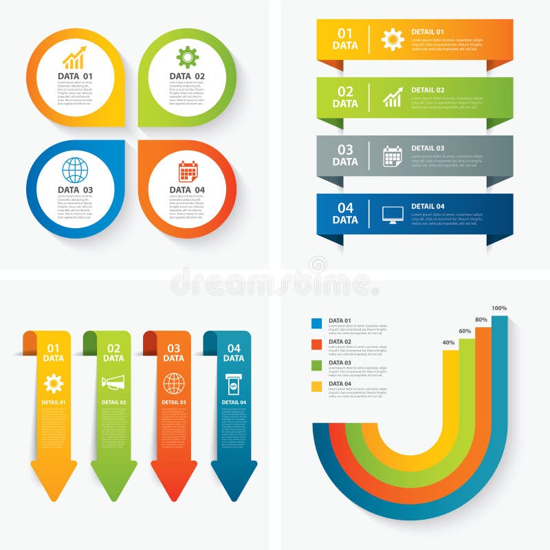 Set of Infographic Templates Stock Vector - Illustration of circle ...