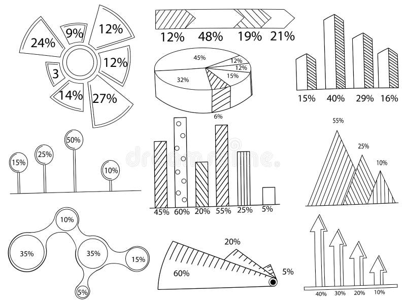 Set of Infographics Coloring Vector Stock Vector - Illustration of data ...