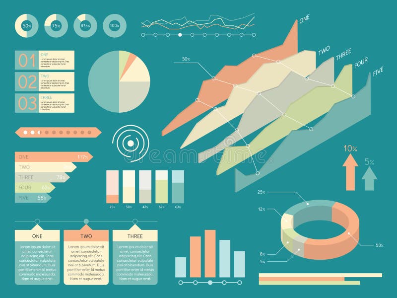 Set of Infographics Elements. Flat Style Vector Illustration Stock ...