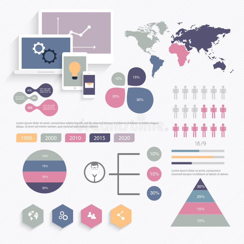 Infographics Elements in Modern Flat Business Style. Can Be Used Stock ...