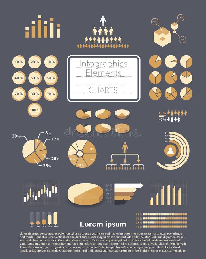Set of Infographics Elements Stock Illustration - Illustration of data ...