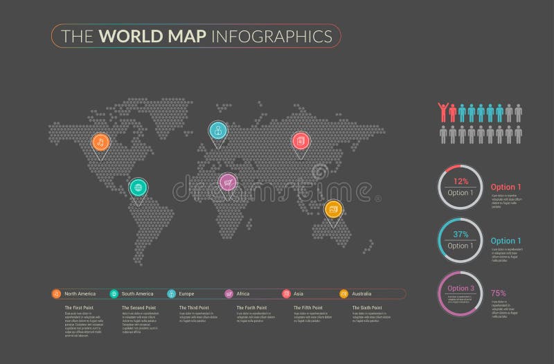 Set of Infographics Elements - World Map, Diagrams Templates. Stock ...