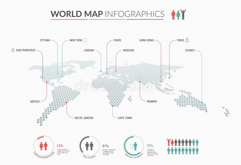Set of Infographics Elements - World Map, Diagrams Templates. Stock ...