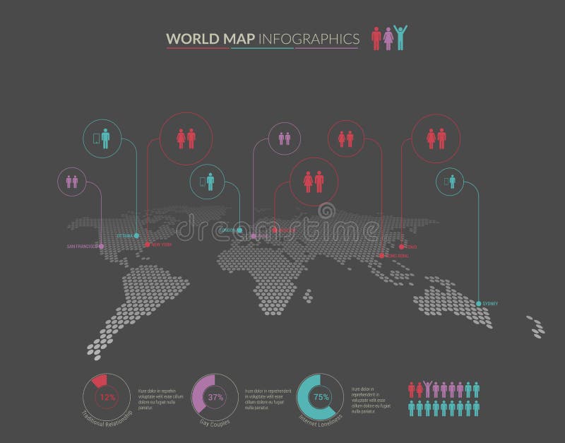 Set of Infographics Elements - World Map, Diagrams Templates. Stock ...