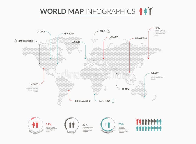 Set of Infographics Elements - World Map, Diagrams Templates. Stock ...