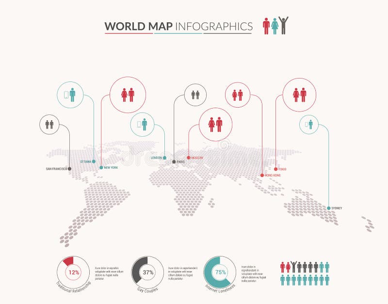 Set of Infographics Elements - World Map, Diagrams Templates. Stock ...