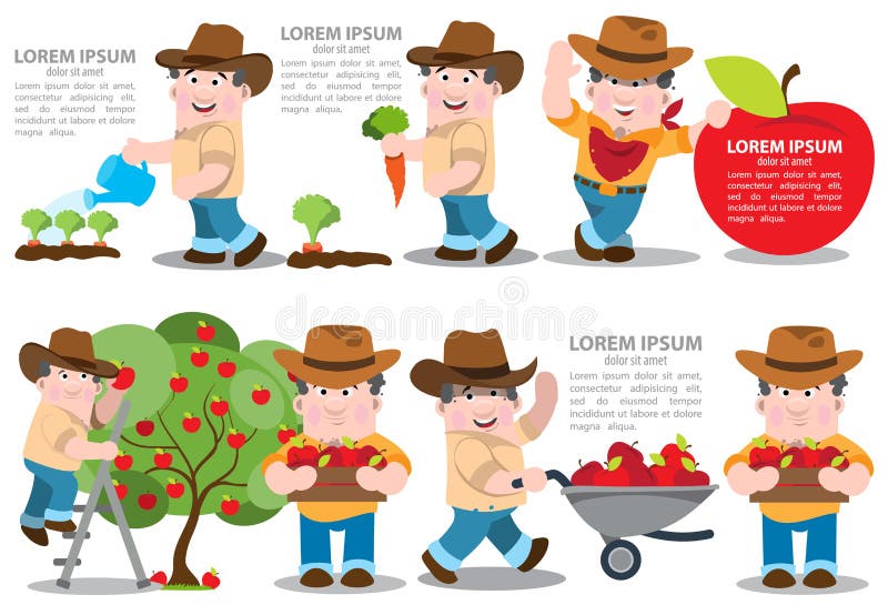 Set of Infographics on Farming. Agriculture Color Illustrations Stock ...
