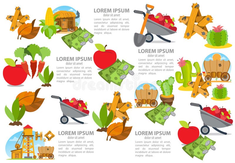 Set of Infographics on Farming. Agriculture Color Illustrations Stock ... Set of Infographics on Farming. Agriculture Color Illustrations Stock ...
