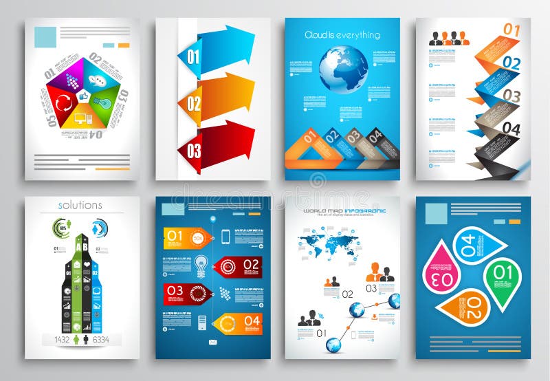 Set Of Infographics, Flyer And Brochure Designs, Stock Vector ...