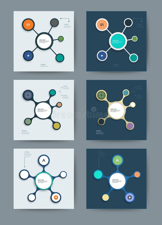 Set of Infographics Molecule Design Template Stock Vector ...