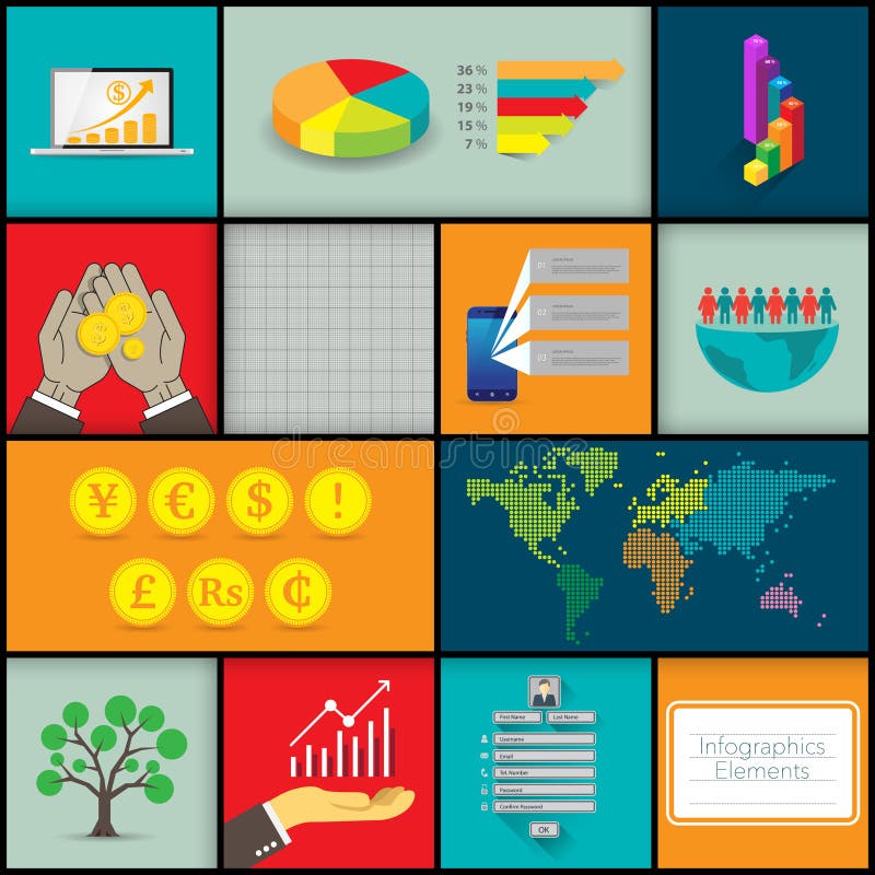 Set of Infographics Objects Stock Vector - Illustration of collection ...