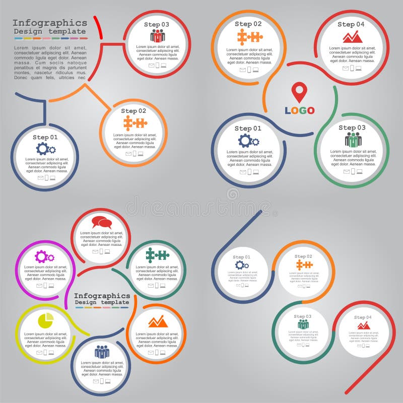 Set of Infographics Report Template Layout. Vector Stock Vector ...