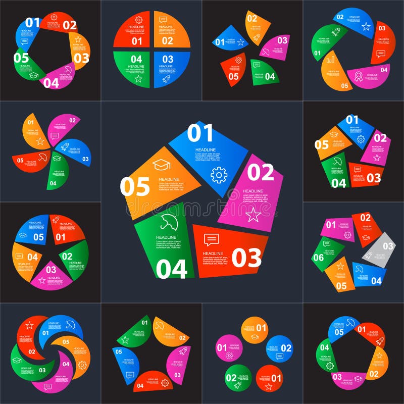 Set of Infographics Step by Step in the Form of Polygons. Stock Vector ...