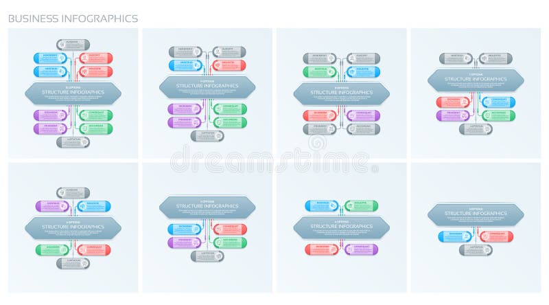 Set of Infographics Template with Structure Elements of Business Stock ...