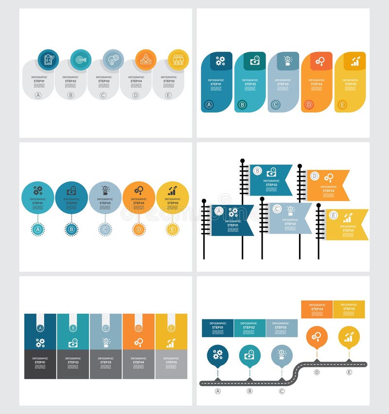 Infographics 4 Steps for Report Presentation Template Background Stock ...