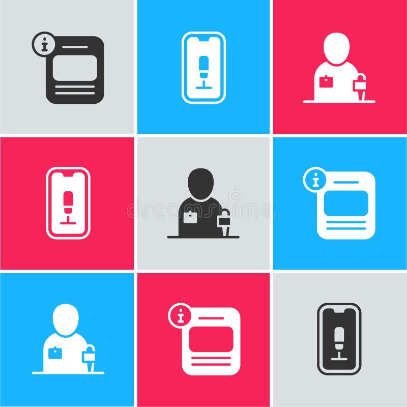 Set Information, Mobile Recording and Journalist News Icon. Vector ...