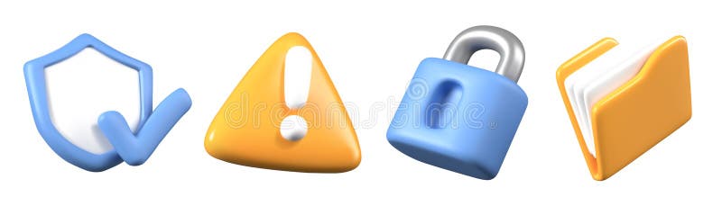 Set of Information Protection Icons. Virtual Access Control Stock ...