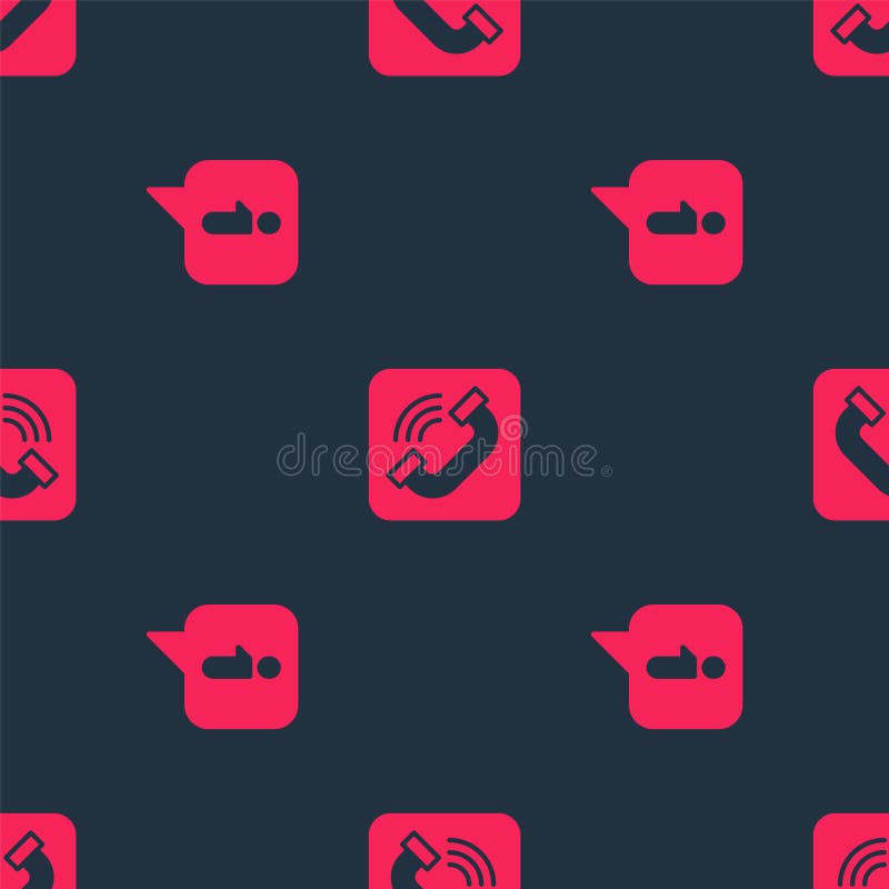 Set Information and Telephone Handset on Seamless Pattern. Vector Stock ...