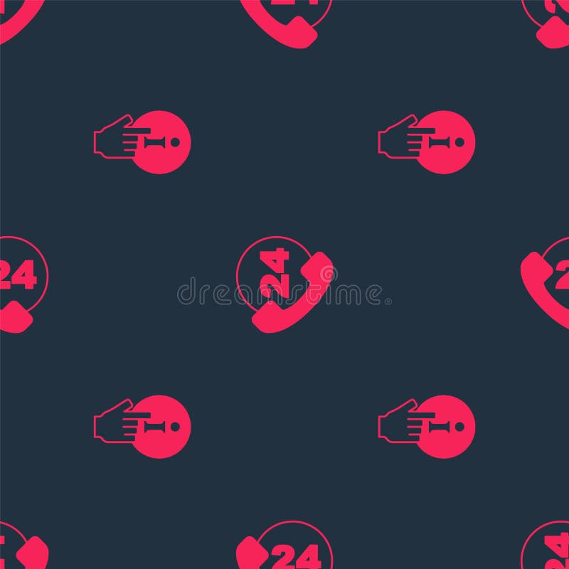 Set Information and Telephone 24 Hours Support on Seamless Pattern ...