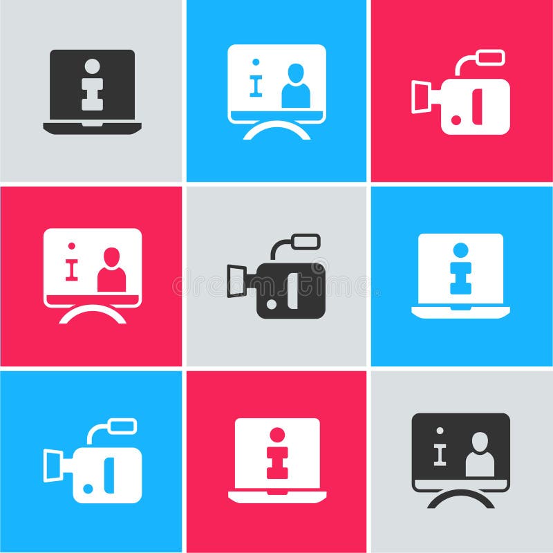 Set Information, Television Report and Cinema Camera Icon. Vector Stock ...