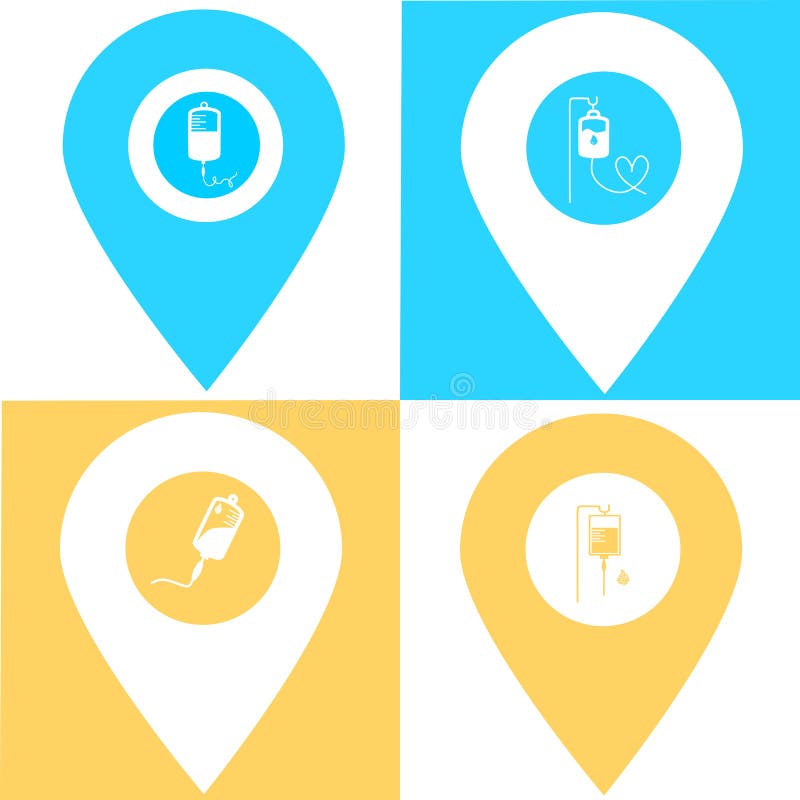 Set of Infusion Location Map Pin Icon. Element of Map Point for Mobile ...