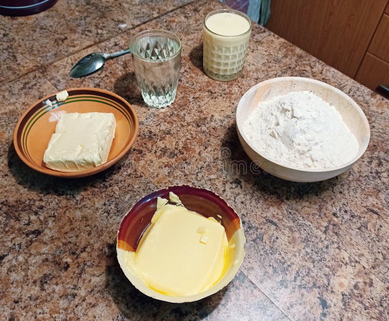 Set of Ingredients for Cake on Table Stock Image - Image of nutritious ...