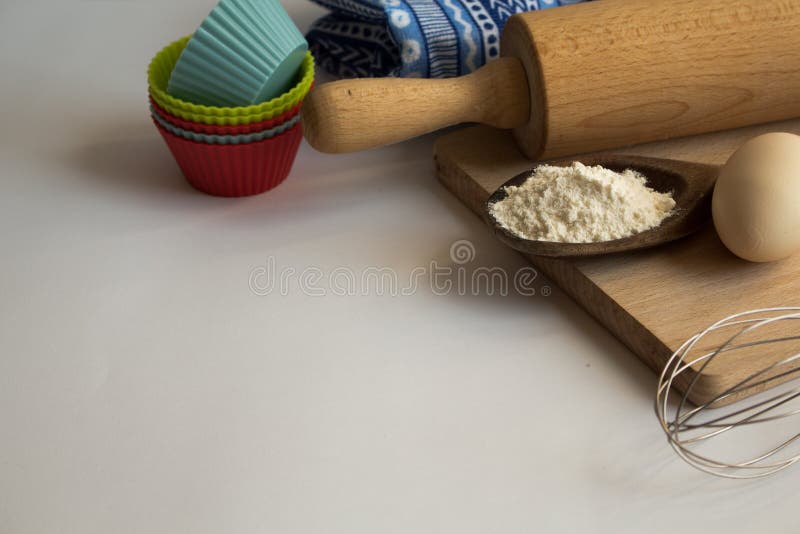 Set of Ingredients Used for Baking. Stock Photo - Image of board ...