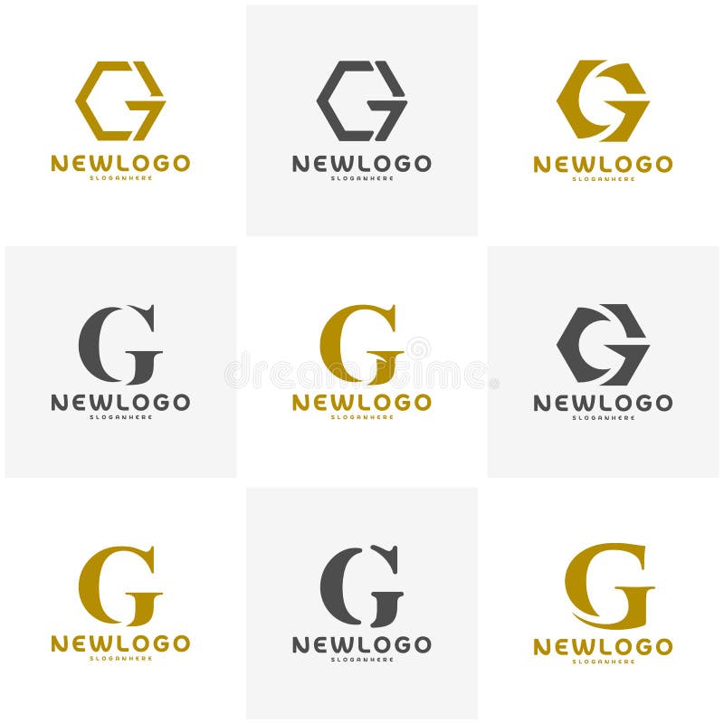 Set of Initial CG Logo Vector Template Stock Vector - Illustration of ...