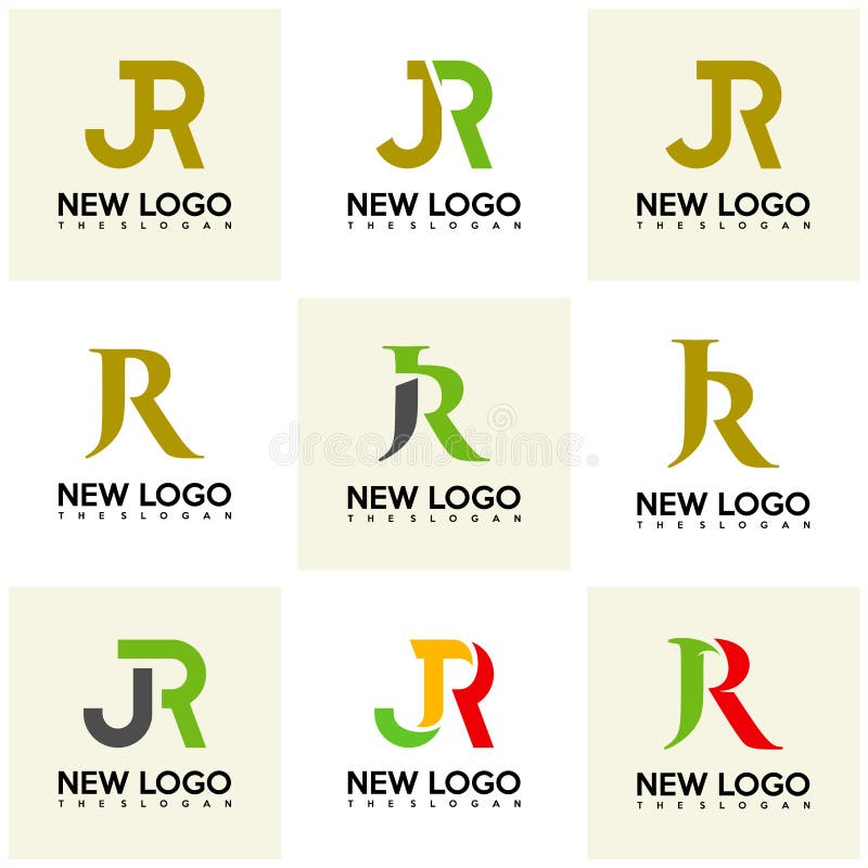 Set of Initial JR Logo Vector Stock Illustration - Illustration of ...