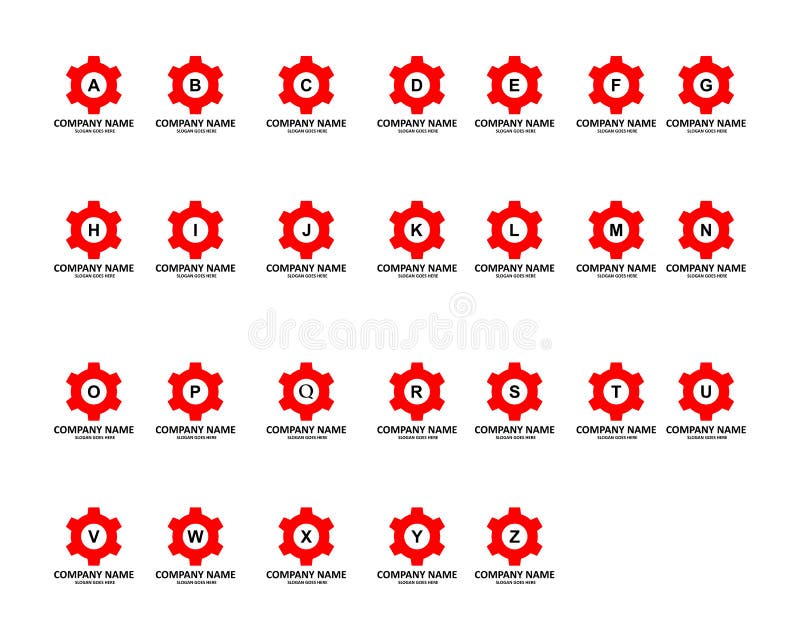 Letter R Gear Logo Design Template Stock Vector - Illustration of ...