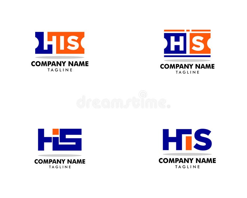 Set of Initial Letter HIS Logo Template Design Stock Vector ...