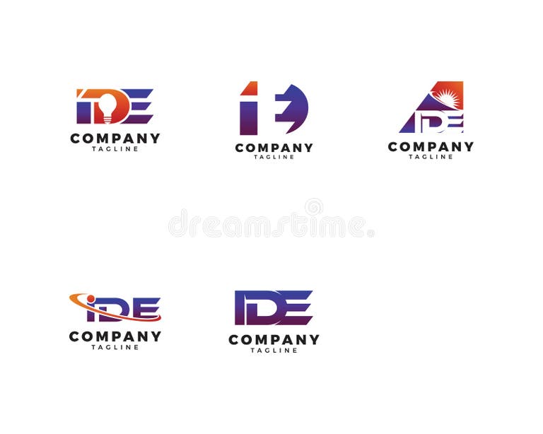 Set of Initial Letter IDE Logo Template Design Stock Vector ...