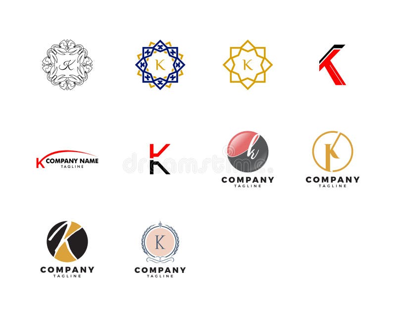 Set of Initial Letter K Logo Design Template Stock Vector ...