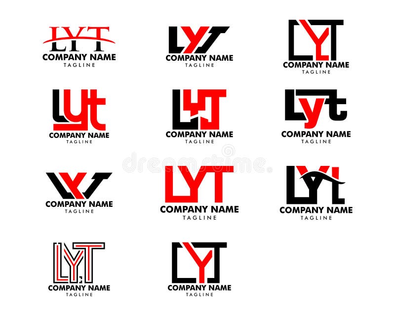 Set of Initial Letter LYT Logo Template Design Stock Vector ...