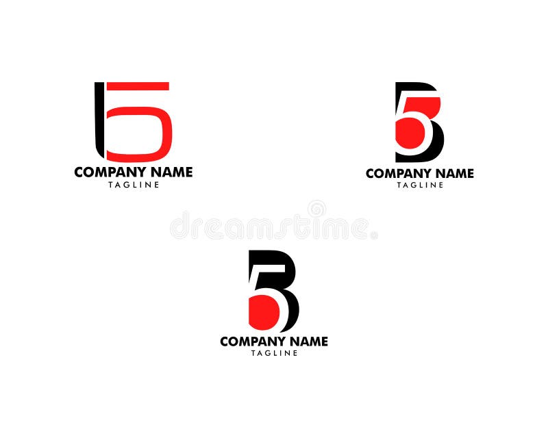 Set of Initial Letter and Number Logo, B and 5, B5, 5B Stock Vector ...