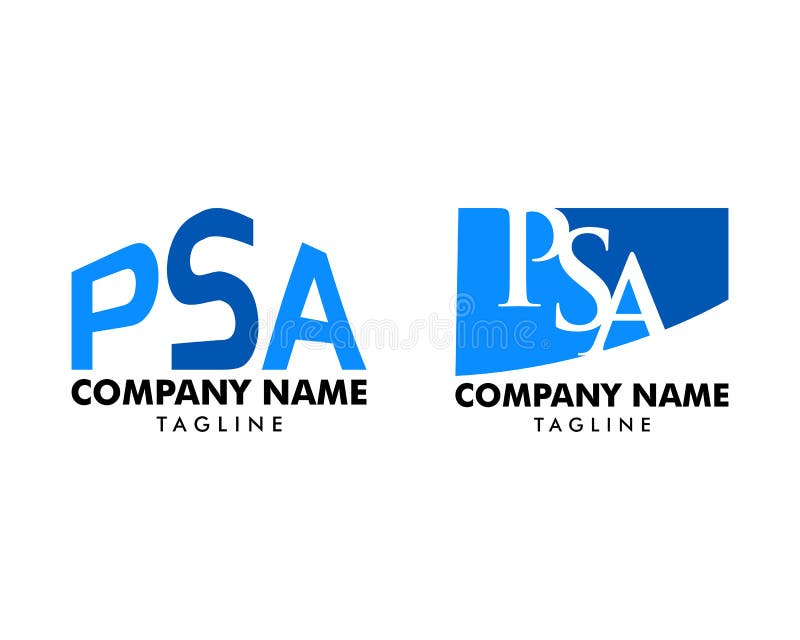 Set of Initial Letter PSA Logo Template Design Stock Vector ...