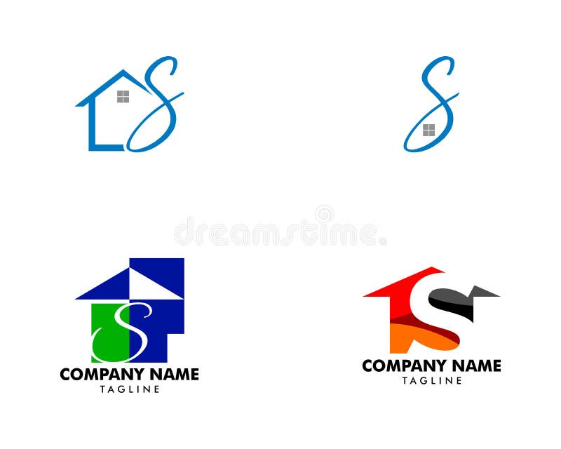Set of Initial Letter S with House Logo Stock Vector - Illustration of ...