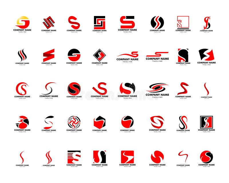 Set of Initial Letter S Logo Template Design Stock Vector ...