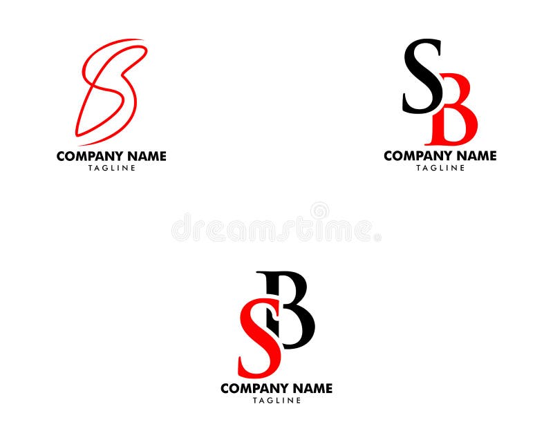Set of Initial Letter SB Logo Template Design Stock Vector ...