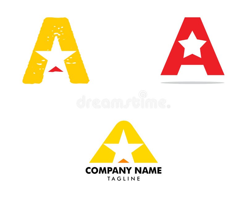 Set of Initial Letter a Star Logo Design Stock Vector - Illustration of ...