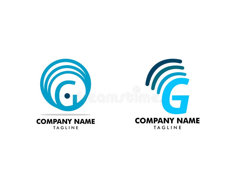 Set of Initial Letters G Signal Logo Design Stock Vector - Illustration ...