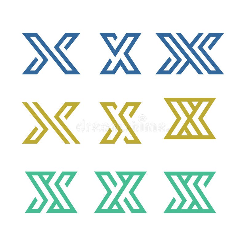 Set of Initial X Logo Vector Stock Vector - Illustration of brand ...