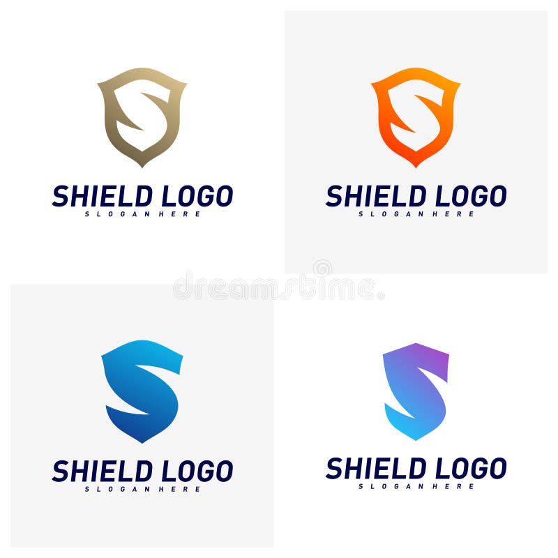 Set of Initial S Shield Logo Design Concepts. S Letter Shield Vector ...