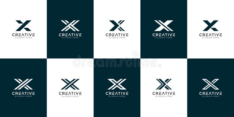 Set of Initials Letter X Abstract Logo Vector Design Stock Vector ...