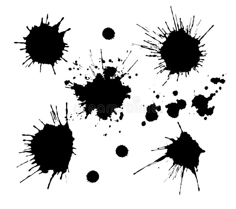 Abstract Hand Drawn Watercolor Blotches Set Stock Illustration ...