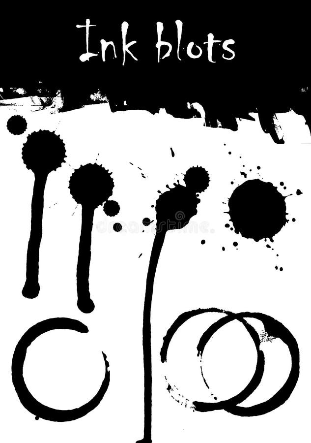 A Set of Ink Blots of Various Shapes. Vector. Stock Vector ...