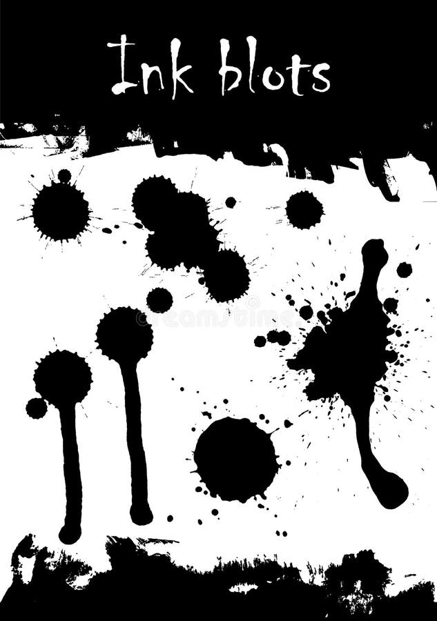 A Set of Ink Blots of Various Shapes. Vector. Stock Vector ...